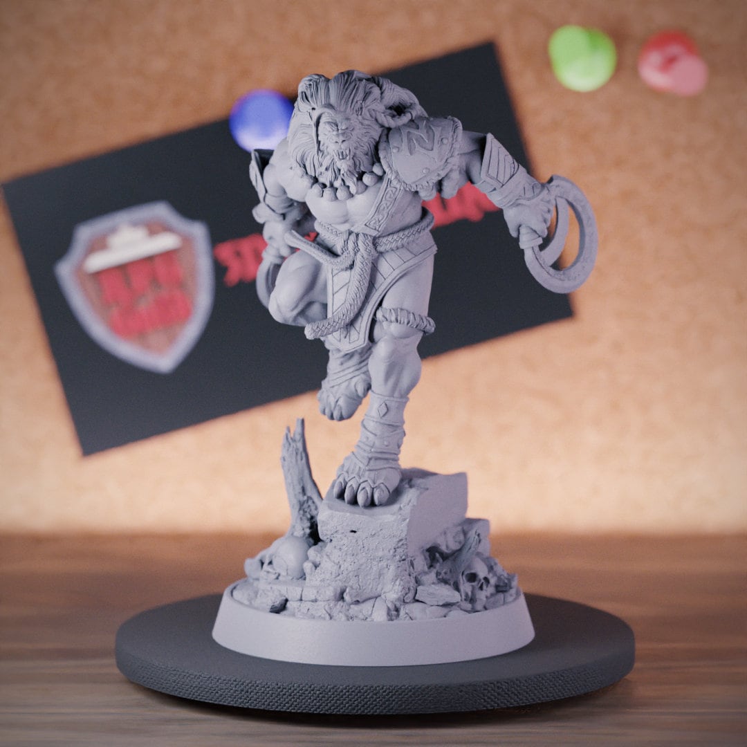 Leonin Assasin Miniature Tabaxi Rogue Dungeons and Dragons Mini RPG Tabletop Miniature Dnd ...