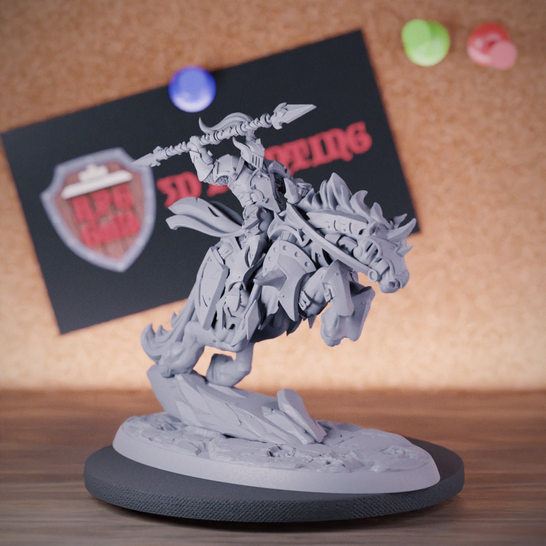 Dark Knight Raider Miniature Human Fighter Dungeons and Dragons Mini ...