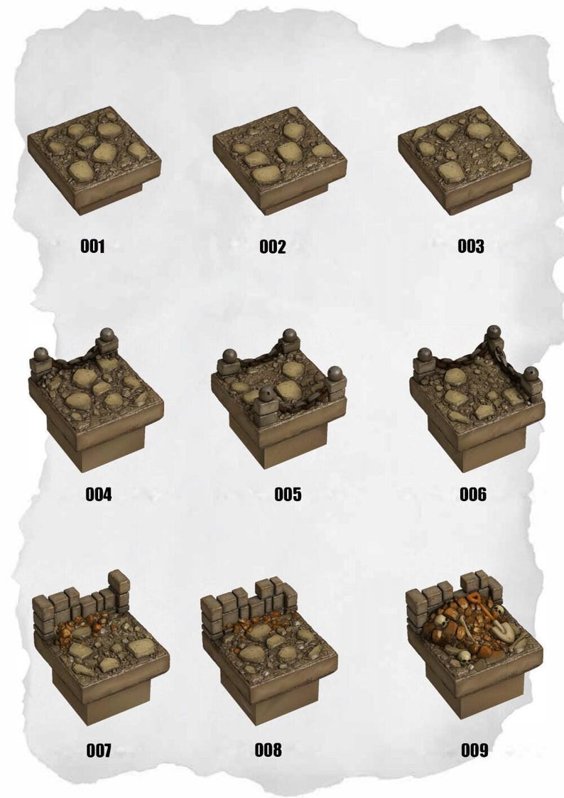 Modular Graveyard Terrain Tiles | Cemetery Necropolis Blocks | Crypt ...