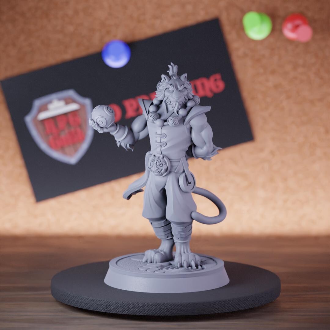 Tiger Monk Miniature Grand Master Mini Dungeons and Dragons RPG ...