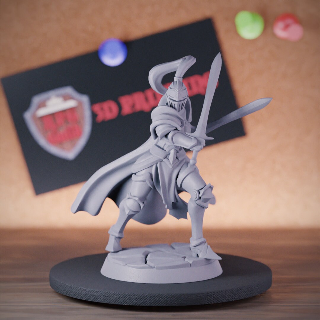 Armored Knight Miniature Dungeons and Dragons Mini RPG Tabletop ...