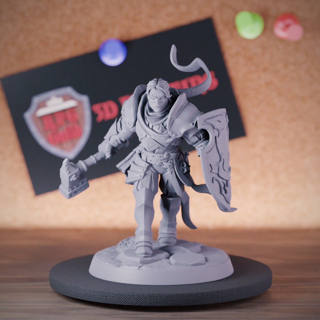 Paladin Miniature Holy Warrior Fighter Dungeons and Dragons Mini RPG ...