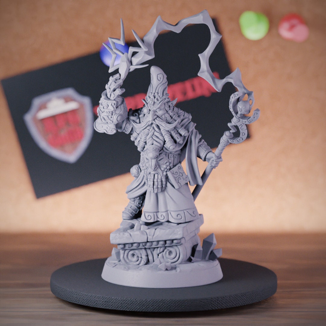 Gnome King Miniature Wizard Mage Dungeons and Dragons Mini RPG Tabletop ...