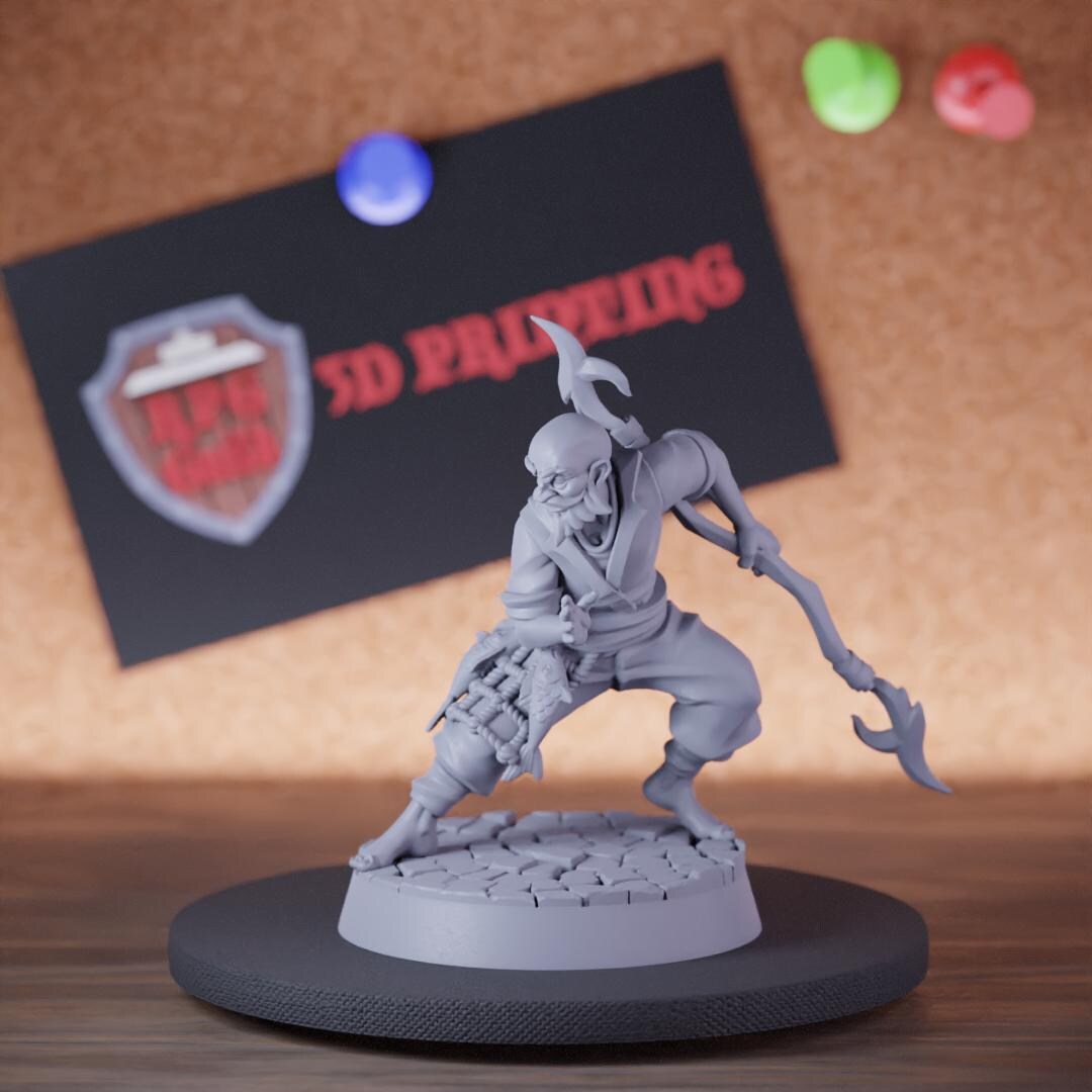 Fisherman Miniature Spear Fighter Mini Dungeons and Dragons RPG ...