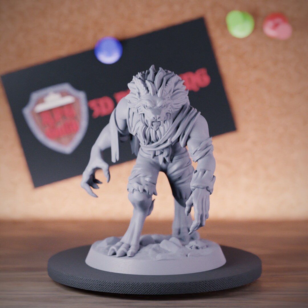 Werewolf Monster Miniature Fighter Dungeons and Dragons Mini RPG ...
