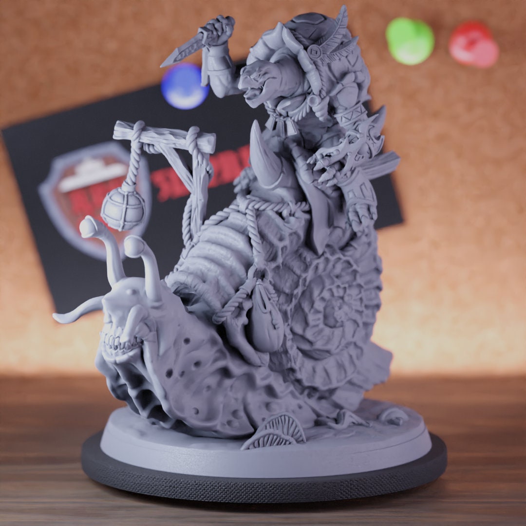 Tortle Snail Cavalry Miniature Beast Monster Dungeons and Dragons Mini ...