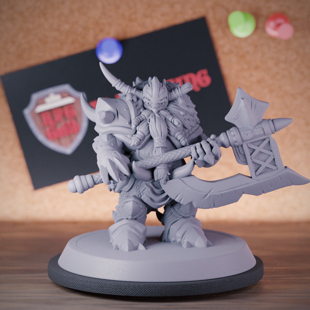Dwarf Warlord Miniature Warrior Dungeons and Dragons Mini RPG Tabletop Miniature Dnd Painting ...
