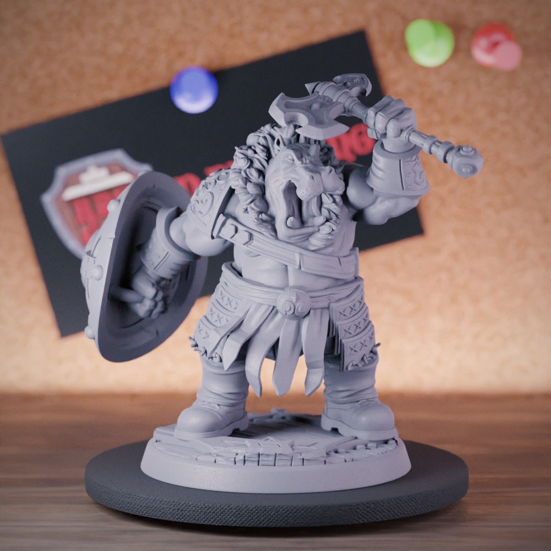 Giff Barbarian Infantry Miniature Hippo Fighter Dungeons and Dragons ...