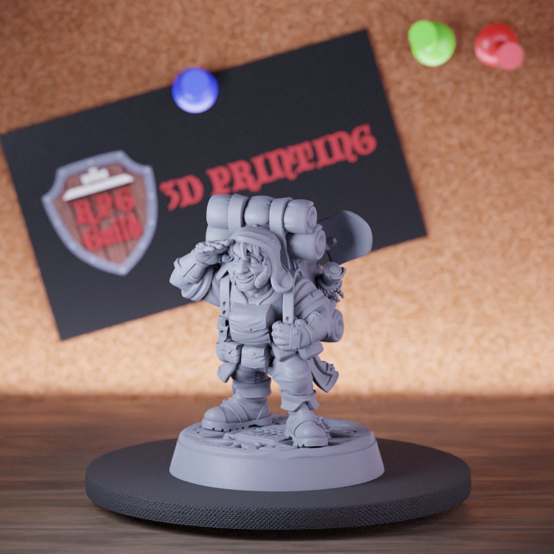 Dwarf Mine Explorer Miniature Dungeons and Dragons Mini RPG Tabletop ...