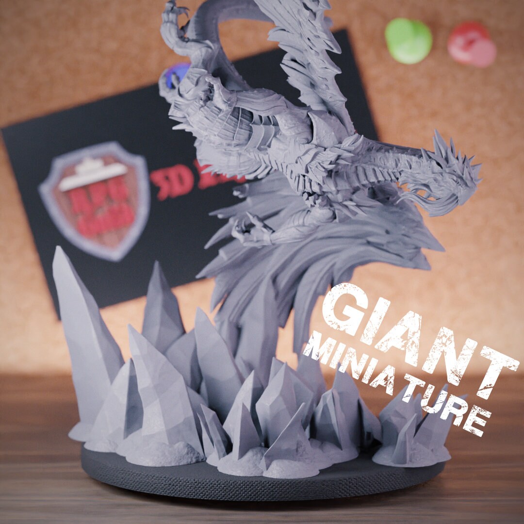 Ancient White Frost Dragon Miniature Boss BBEG Dungeons and Dragons ...