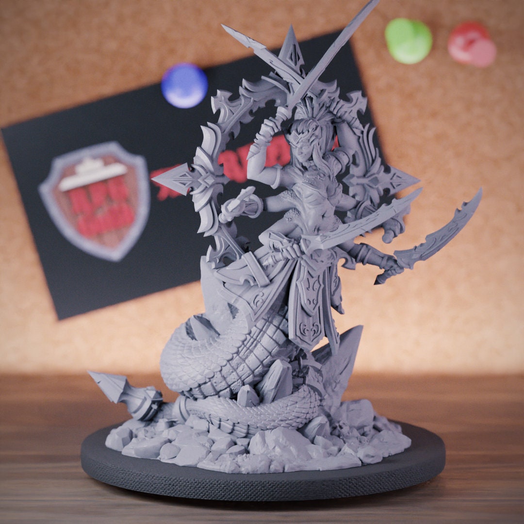 Demon Queen Naga Miniature Monster Dungeons and Dragons Mini RPG ...