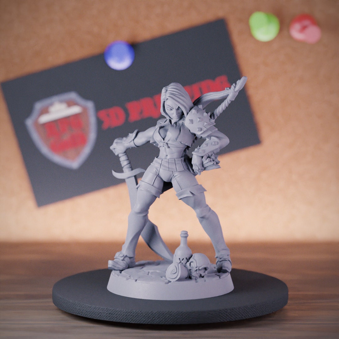Female Hunter Miniature Ranger Mini Dungeons and Dragons Mini RPG ...