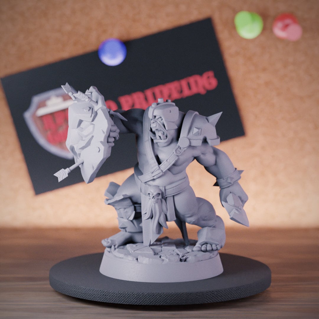 Orc Barbarian Miniature Fighter Savage Dungeons and Dragons Mini RPG ...