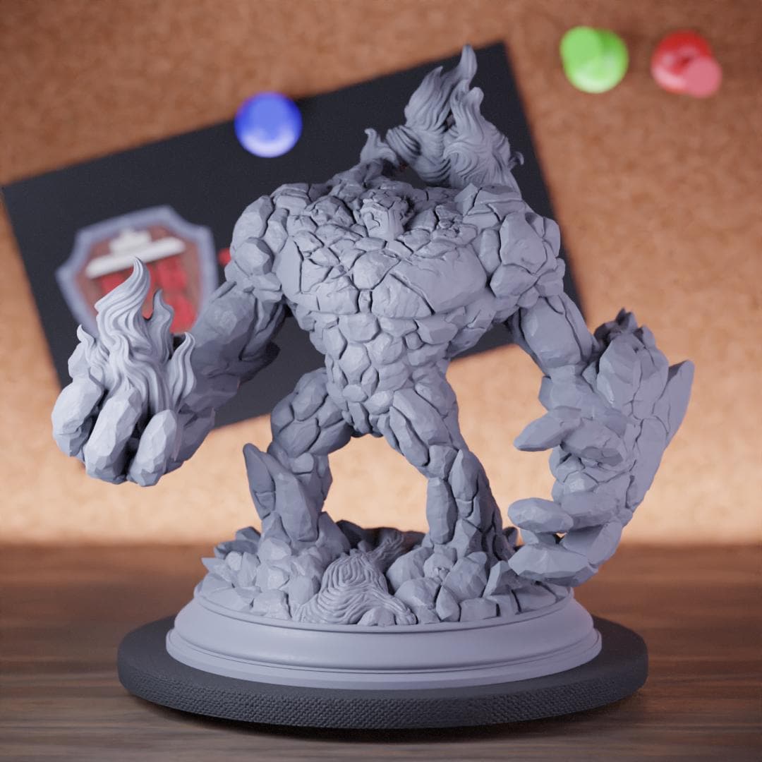 Lava Golem Miniature Giant Monster Dungeons and Dragons Mini RPG ...