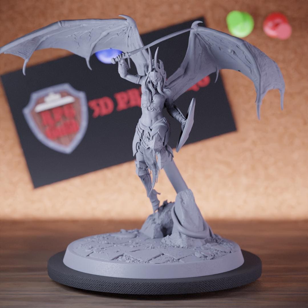 Female Cambion Miniature Demon Sword Fighter Mini Dungeons and Dragons ...