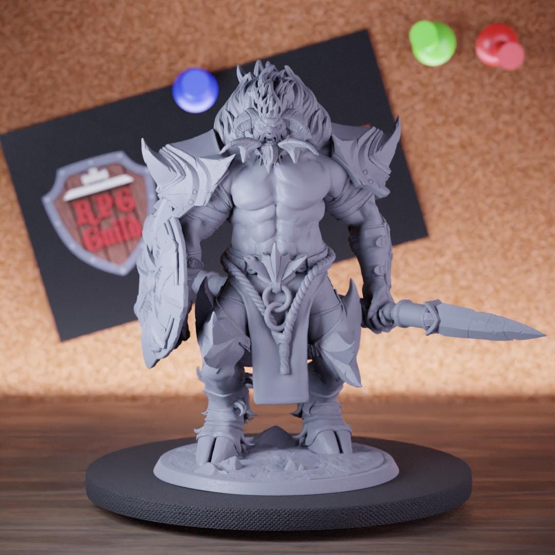 Minotaur Fighter Miniature Warchief Mini Dungeons and Dragons Mini RPG ...