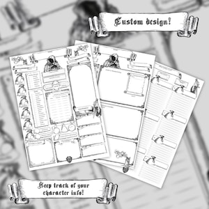 Dnd 5e Character Sheet Rogue Printable and Fillable PDF D&D 5e Rogue ...