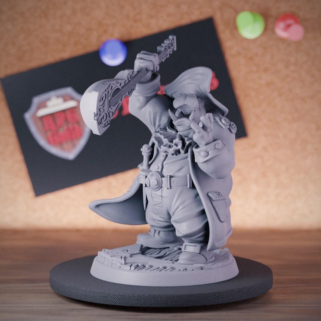 Giff Bard Miniature Hippo Dungeons and Dragons Mini RPG Tabletop ...