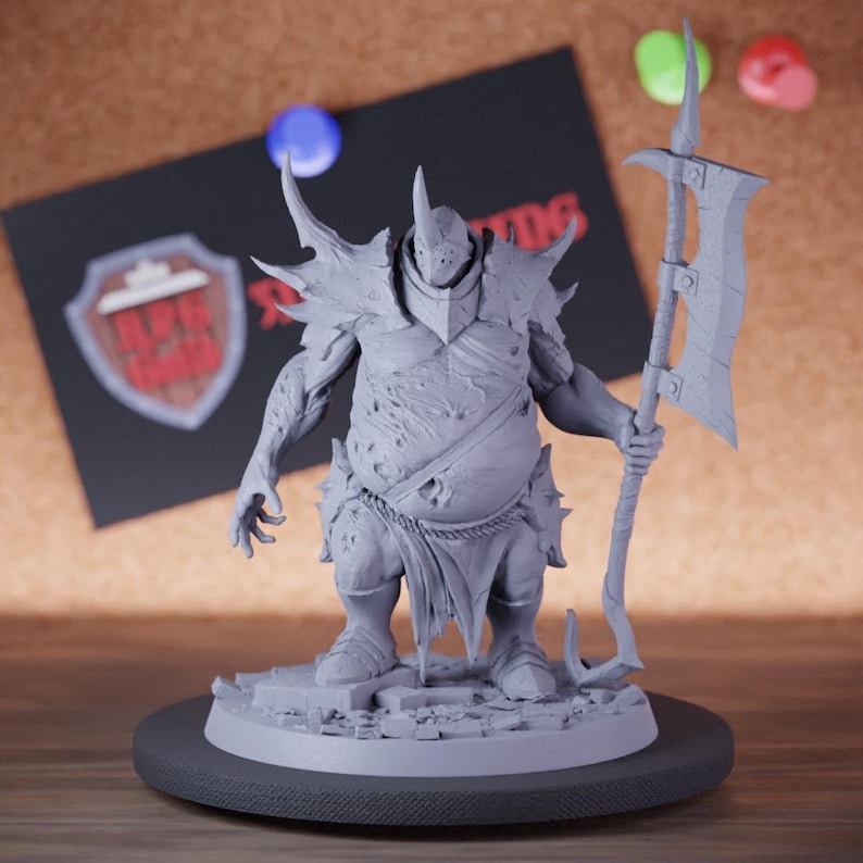 Battle Ogre Miniature Axe Fighter Monster Mini Dungeons and Dragons RPG ...