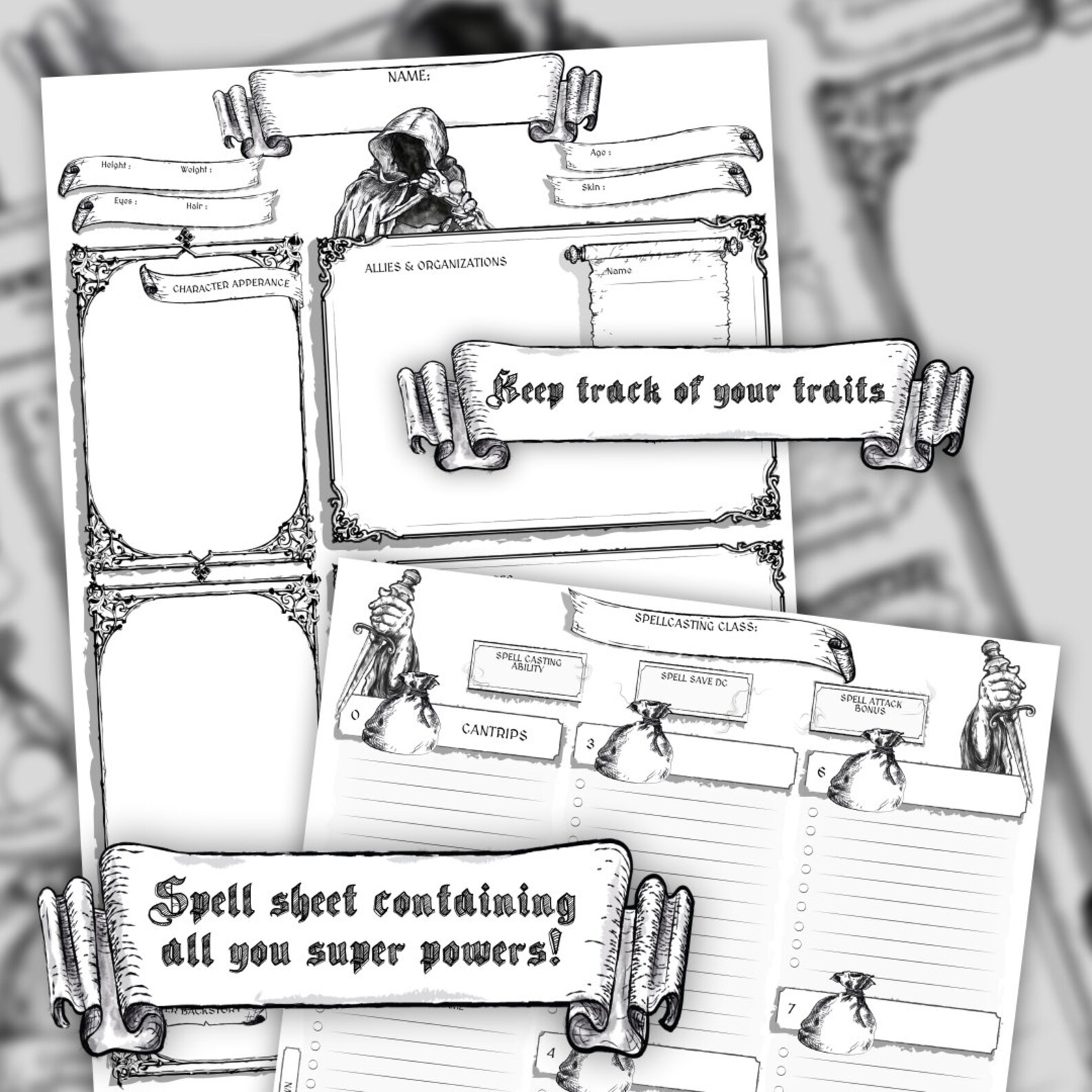 Dnd 5e Character Sheet Rogue Printable and Fillable PDF D&D 5e - Etsy