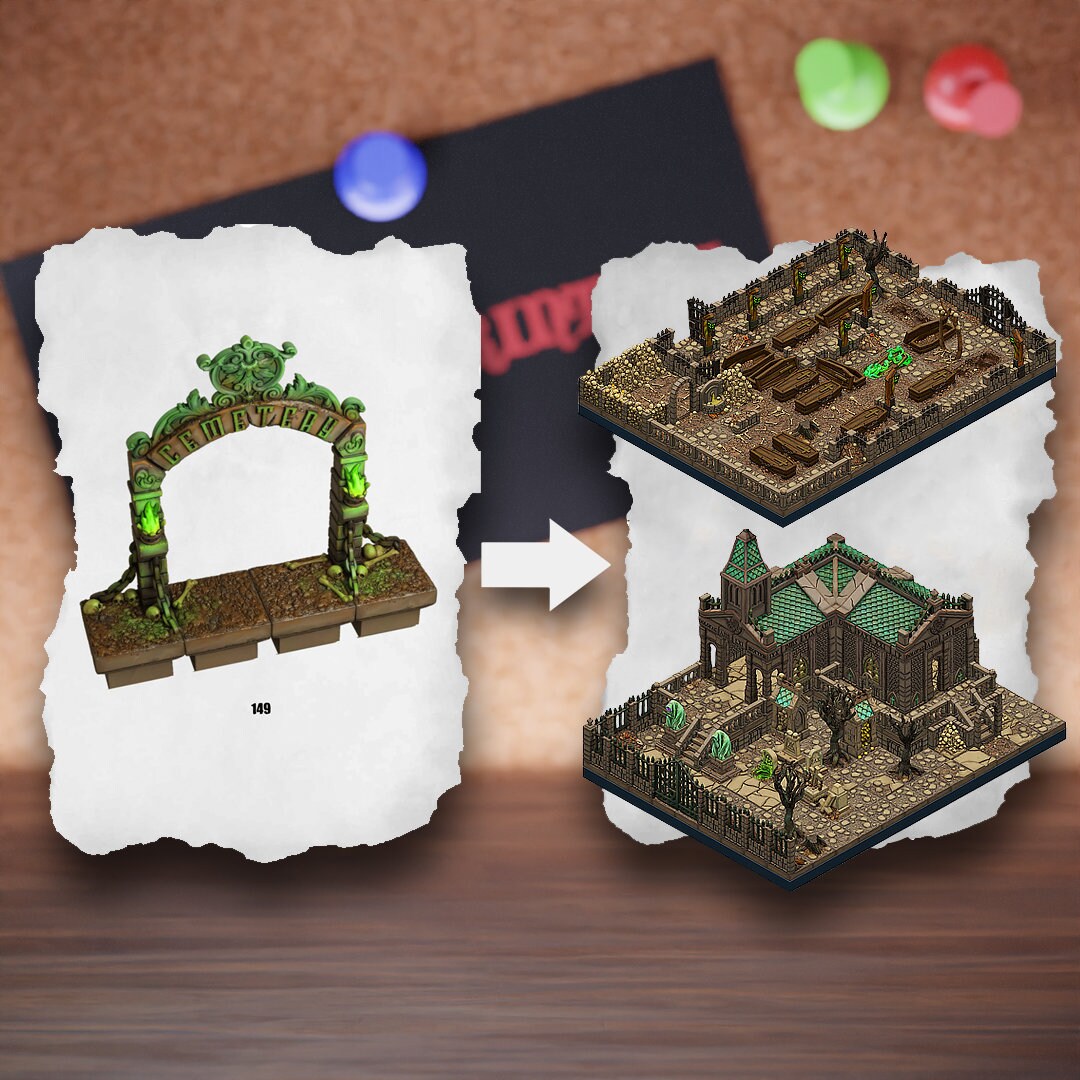 Modular Graveyard Terrain Tiles Cemetery Necropolis Blocks Crypt ...