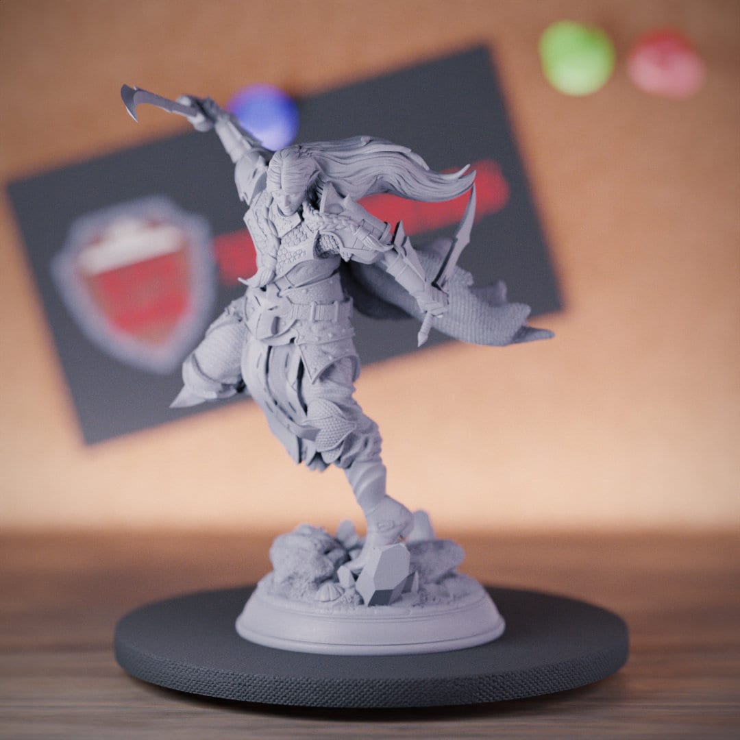 Drow Rogue Elf Assassin Miniature | 28mm 32mm 38mm 75mm | Resin 3D ...