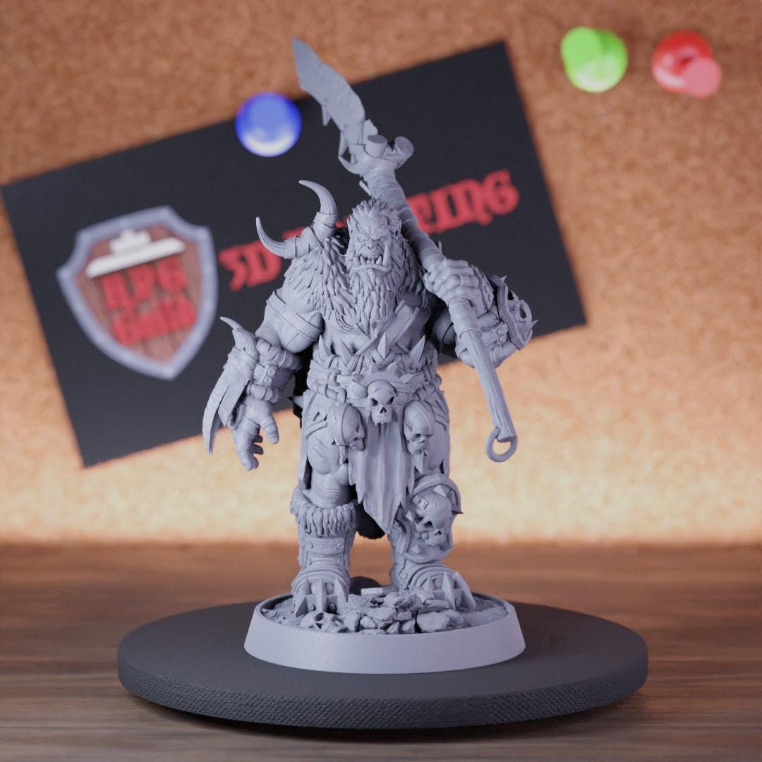Orc Guard Miniature Fighter Mini Dungeons and Dragons Mini RPG Tabletop ...