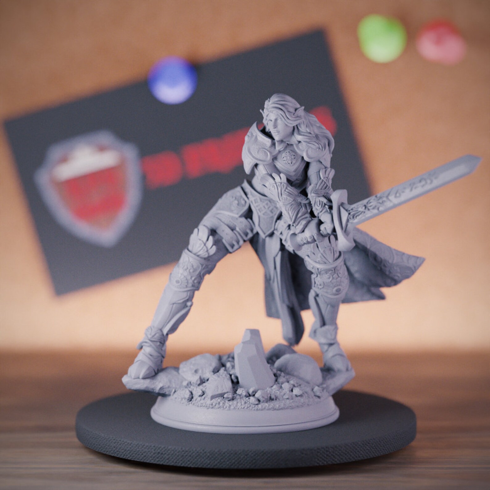 Elf Paladin Miniature Holy Warrior Dungeons and Dragons Mini - Etsy