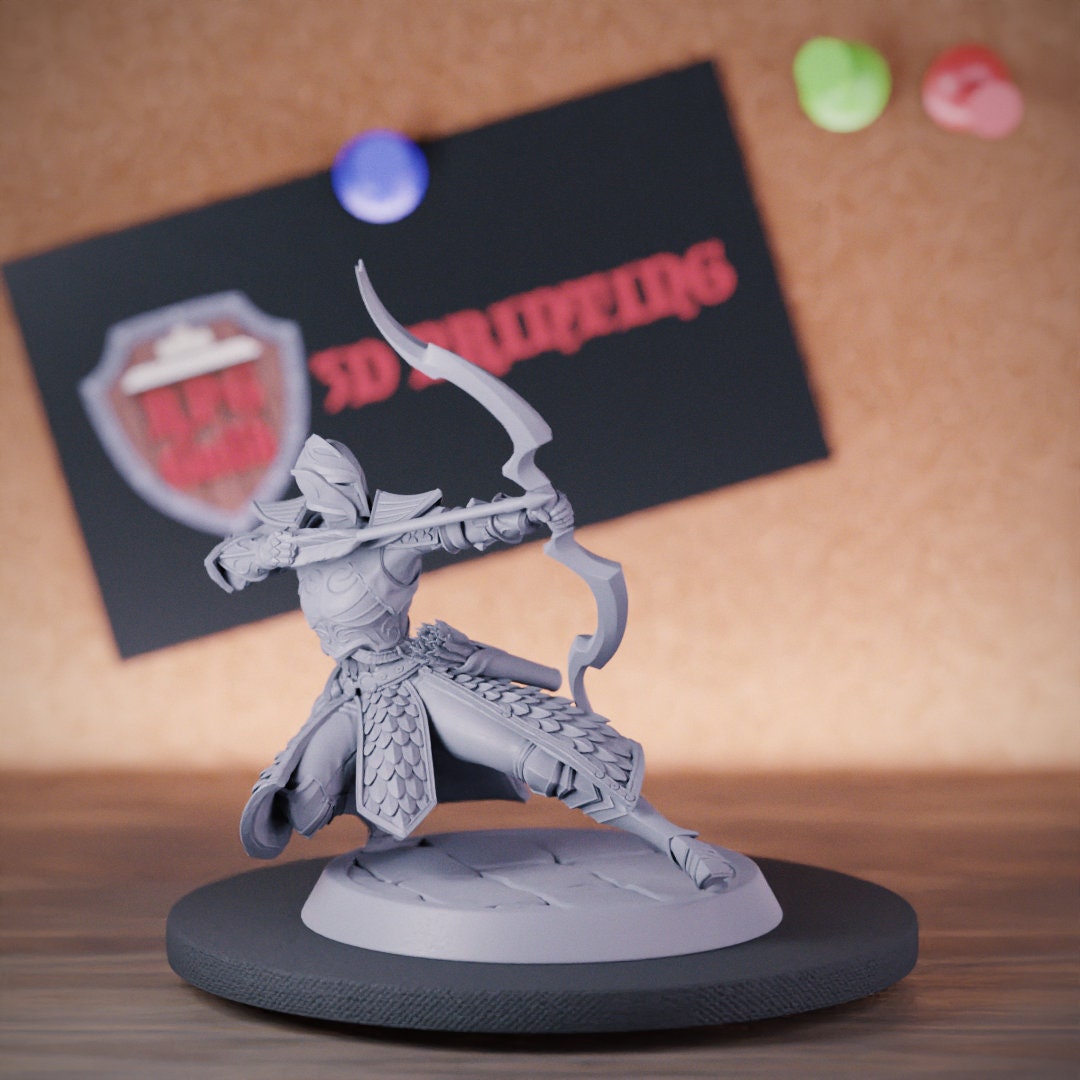 Elf Archer Miniature Bow Arrow Mini Dungeons and Dragons Mini RPG ...