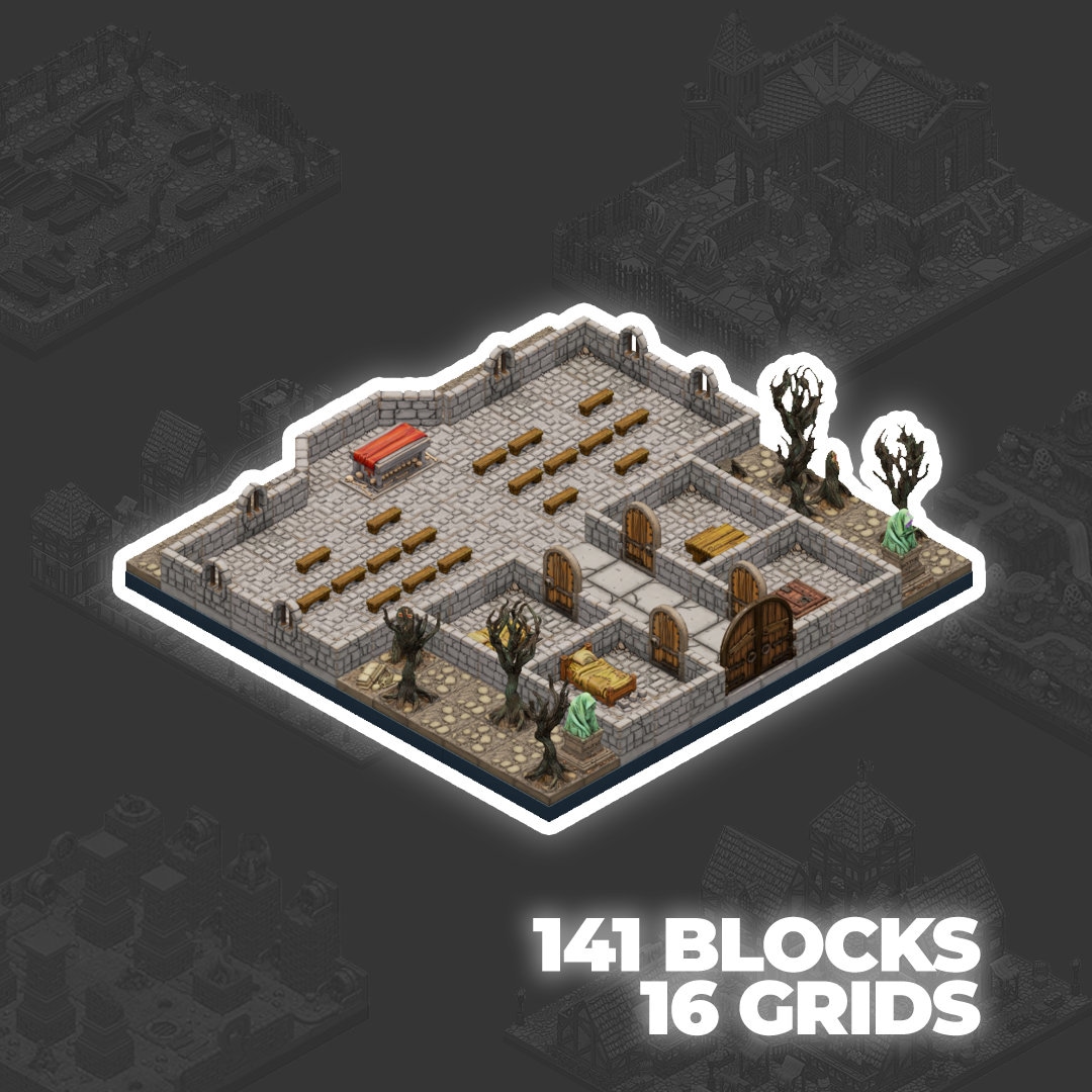 Dnd Strand Church Terrain Tiles Dungeon Modular Curse of Strahd Bundle ...