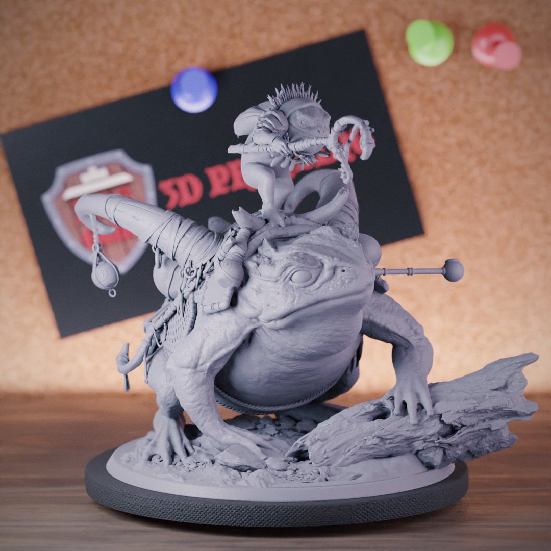 Grung Rider Miniature Frogfolk Monster Dungeons and Dragons - Etsy