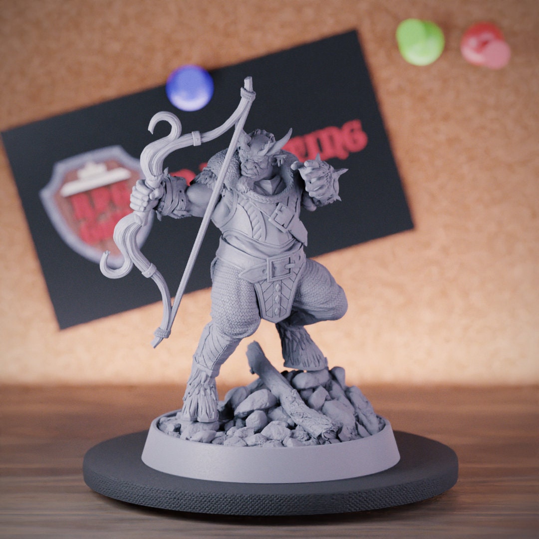Satyr Archer Miniature Fey Forest Guardian Dungeons and Dragons Mini ...