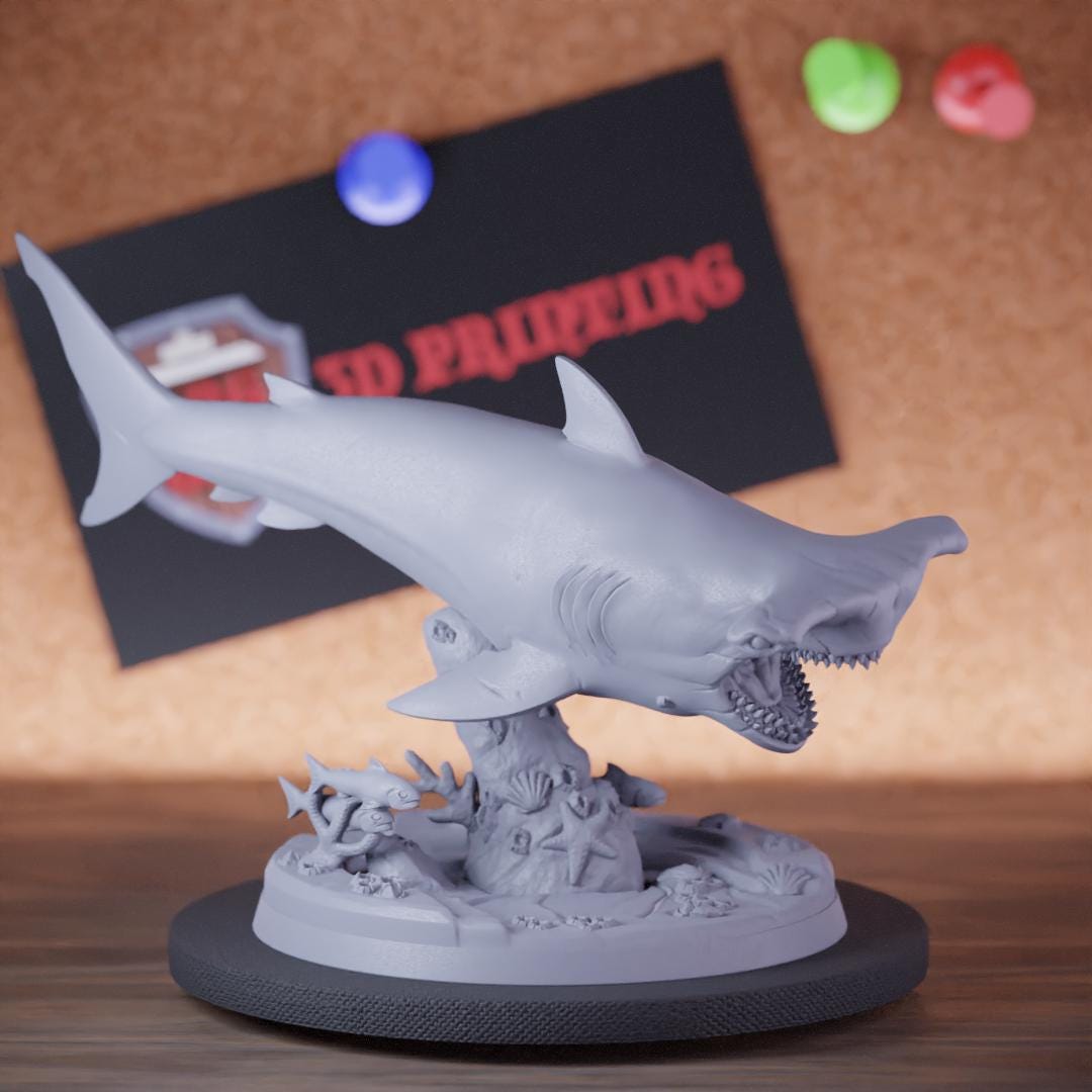 Hammerhead Shark Miniature Sea Beast Mini Dungeons and Dragons RPG ...