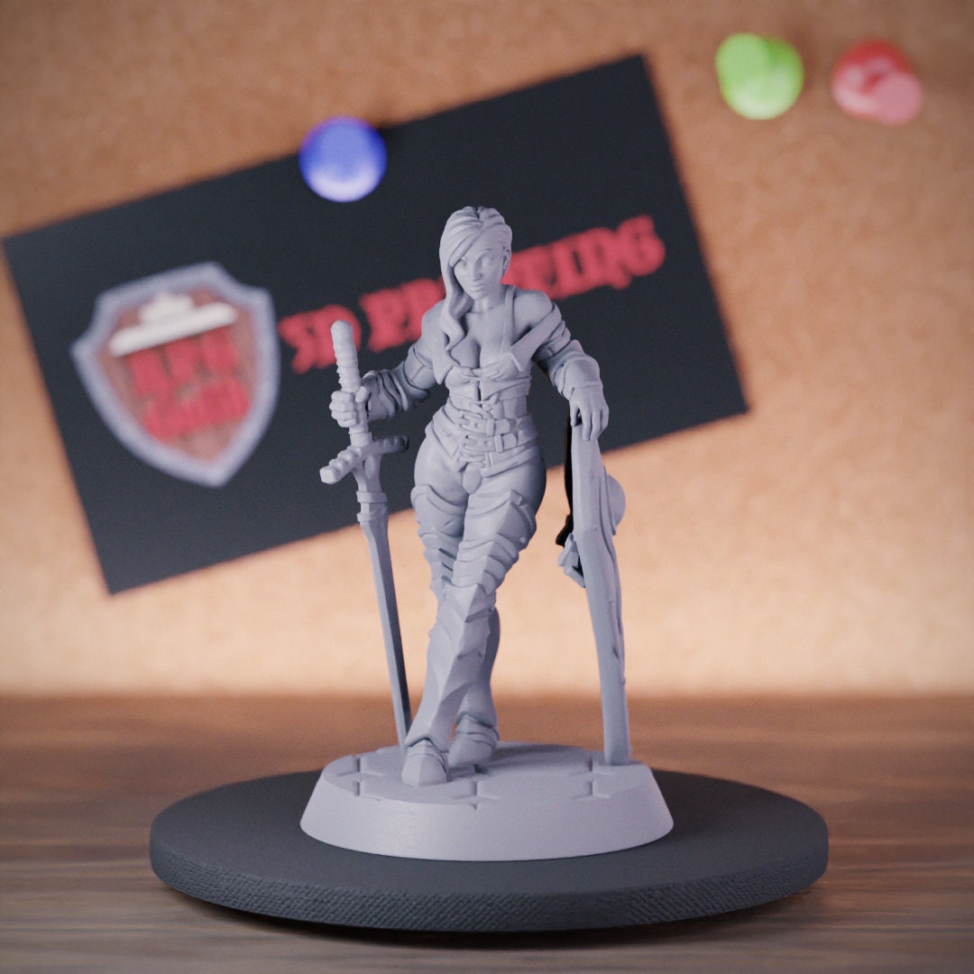 Female Sexy Pinup Miniature Dnd Female Fighter Dungeons and Dragons ...