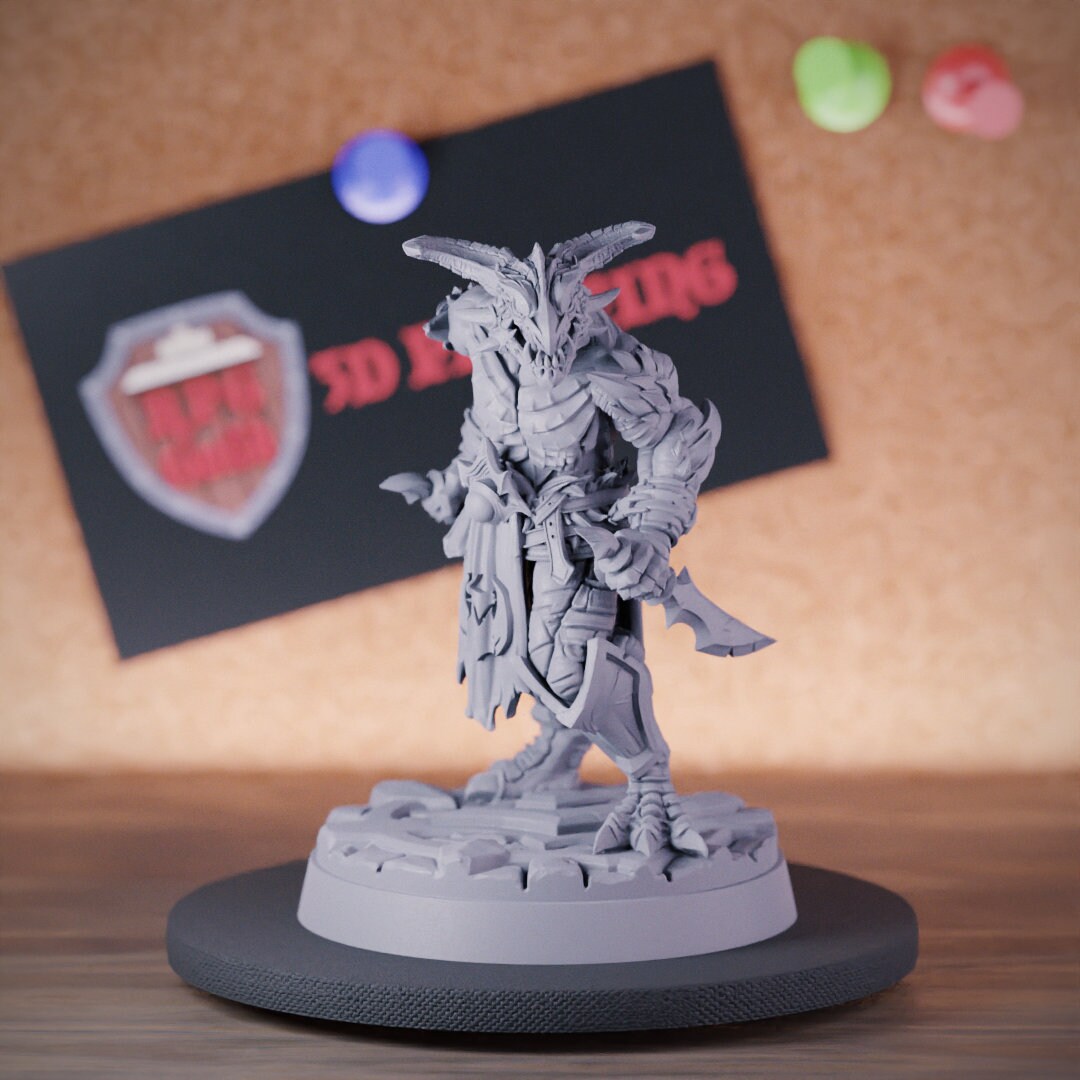 Dragonborn Rogue Miniature Assassin Dungeons and Dragons Mini RPG ...
