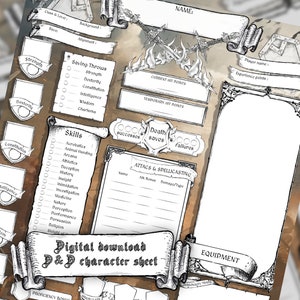 Dnd 5e Character Sheet Fighter Printable and Fillable PDF D&D 5e ...