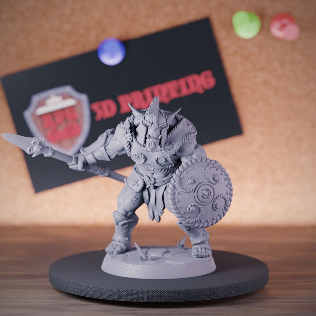 Bugbear Warrior Miniature Barbarian Warrior Dungeons and Dragons Mini ...