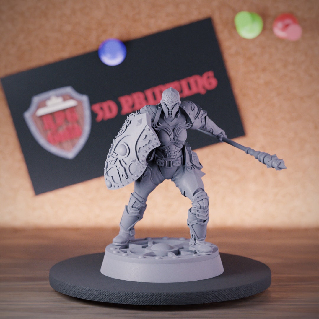 Female Warrior Miniature Paladin Defender Mini Dungeons and Dragons ...