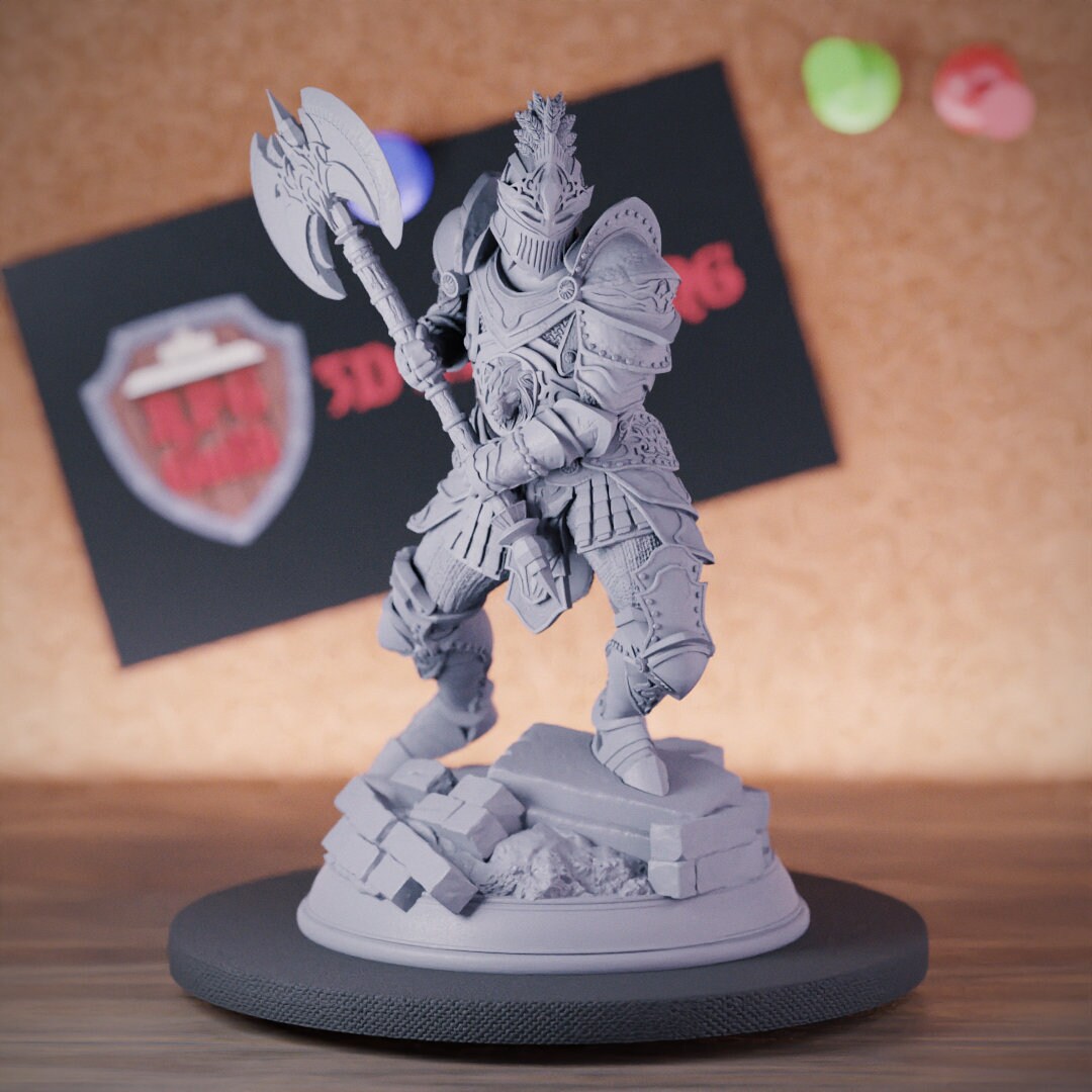 Human Knight Miniature Warrior Dungeons and Dragons Mini RPG Tabletop ...