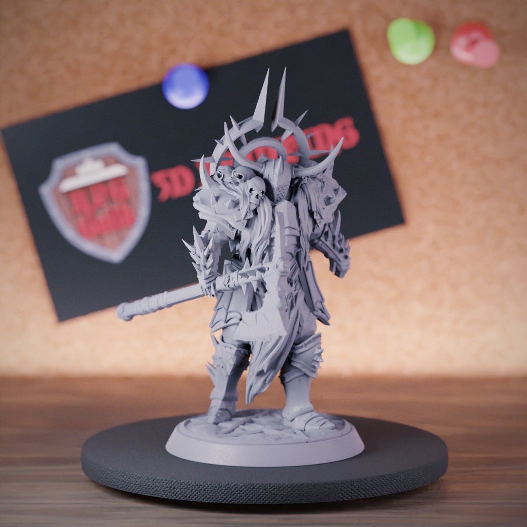 Dark Tide Knight Miniature Berserker Mini Dungeons and Dragons Mini RPG Tabletop Miniature Dnd ...