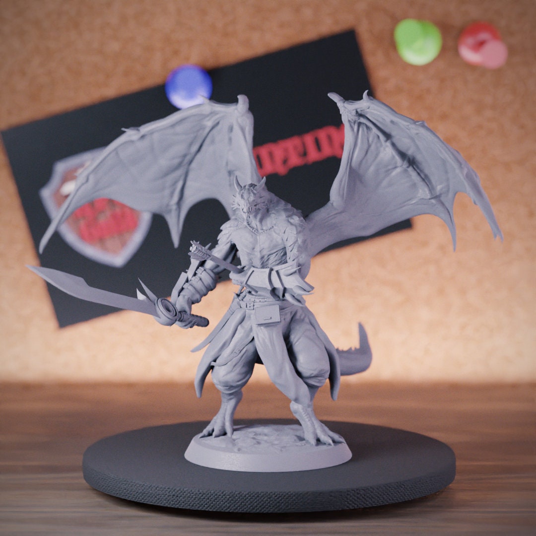 Dragonborn of Tiamat Miniature Barbarian Mini Dungeons and Dragons Mini ...