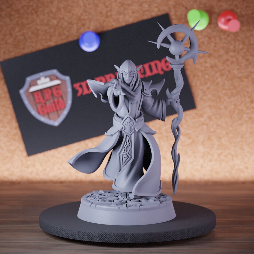 Elf Priest Miniature Wizard Mini Dungeons and Dragons RPG Tabletop ...