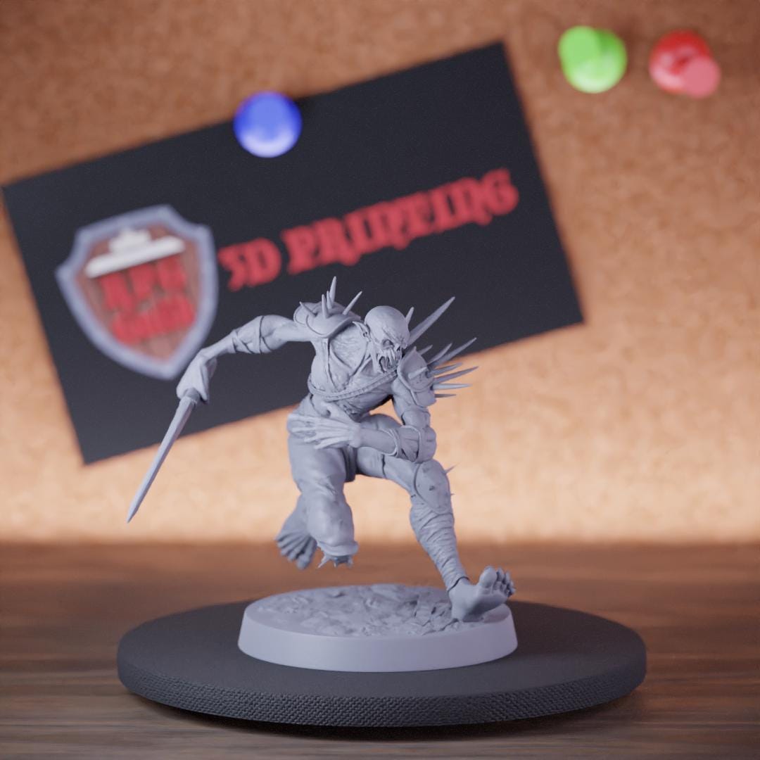 Ghoul Undead Zombie Miniature Sword Charging Mini Dungeons and Dragons ...
