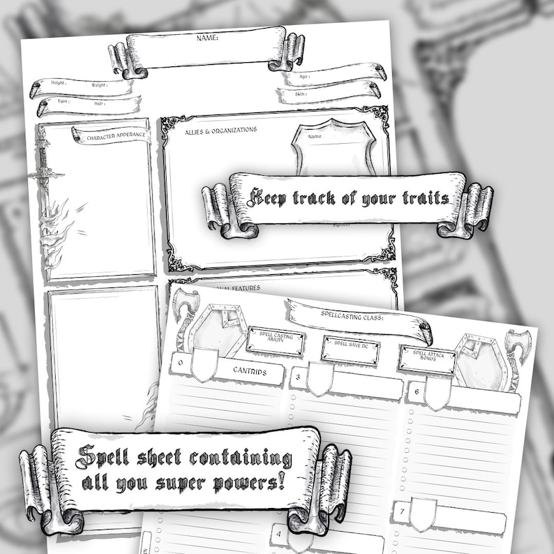 Dnd 5e Character Sheet Fighter Printable and Fillable PDF D&D 5e ...