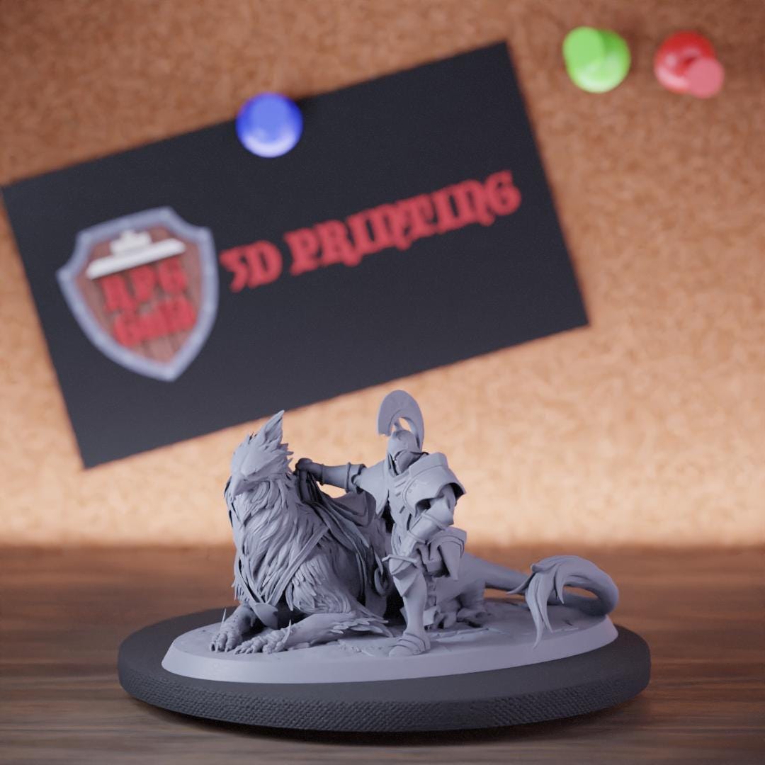 Gryph Rest Miniature Paladin Knight Mini Dungeons and Dragons Mini RPG ...