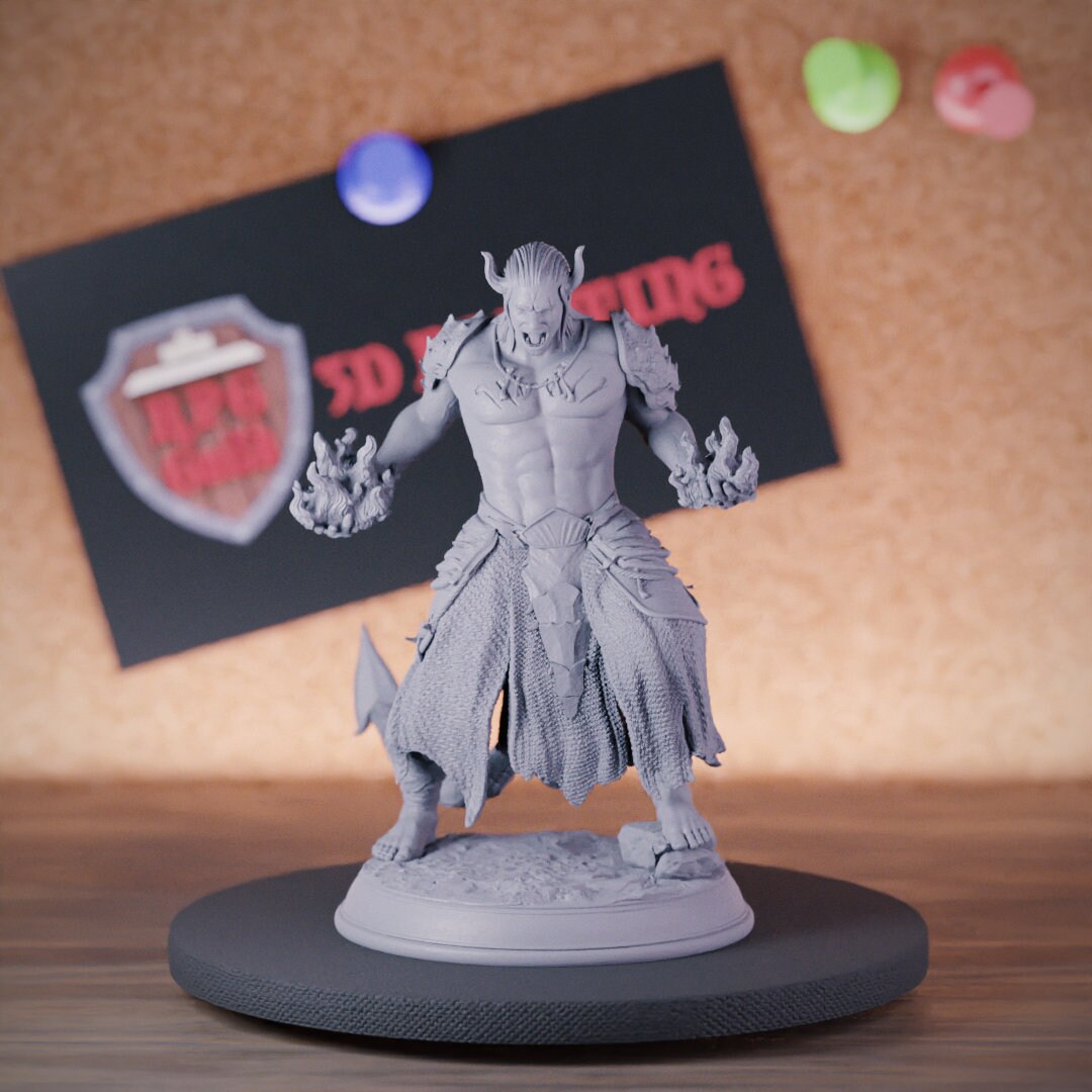 Tiefling Necromancer Casting Spell Miniature | 28mm 32mm 38mm 75mm ...