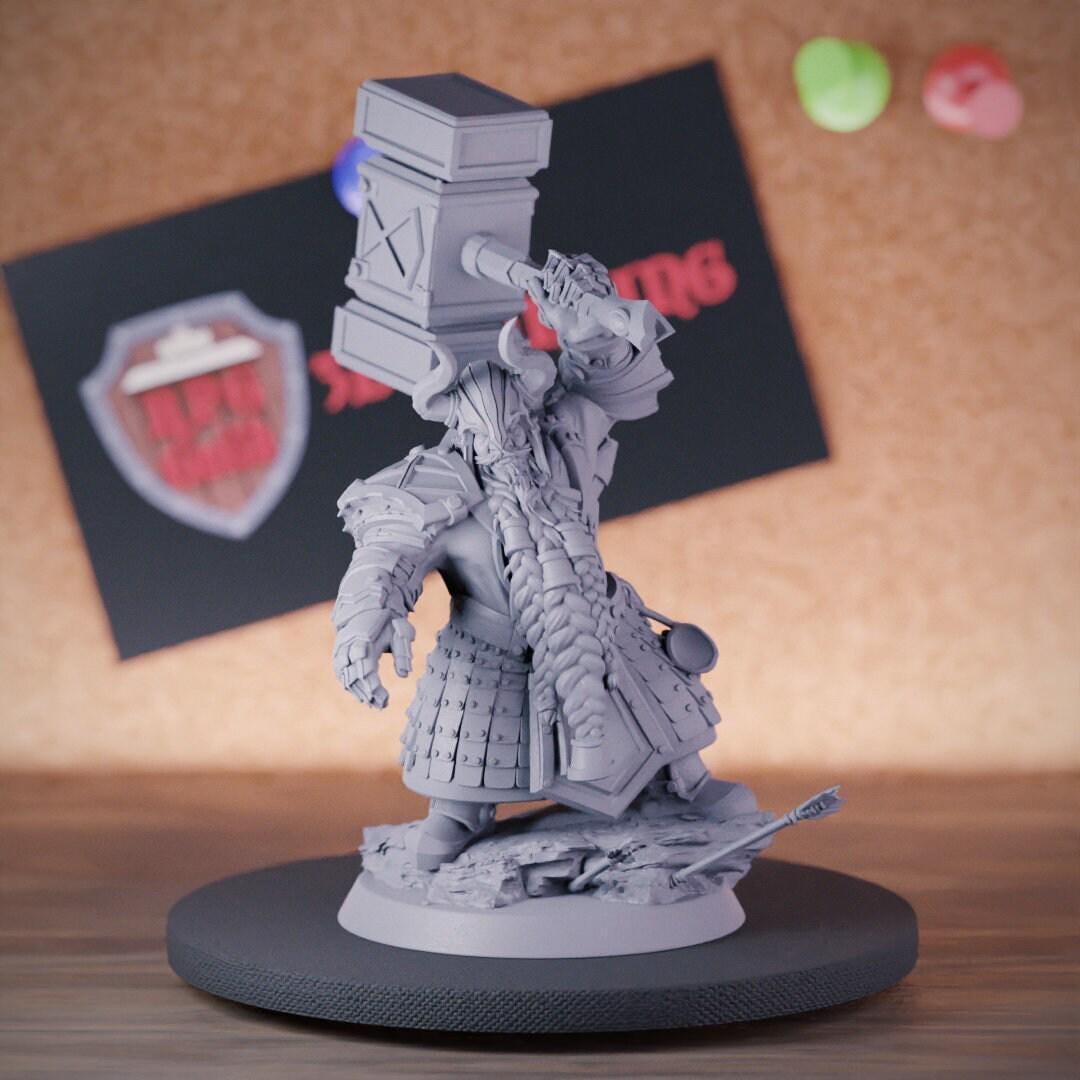 Dwarf Fighter Mauler Miniature Barbarian Mini Dungeons and Dragons Mini ...