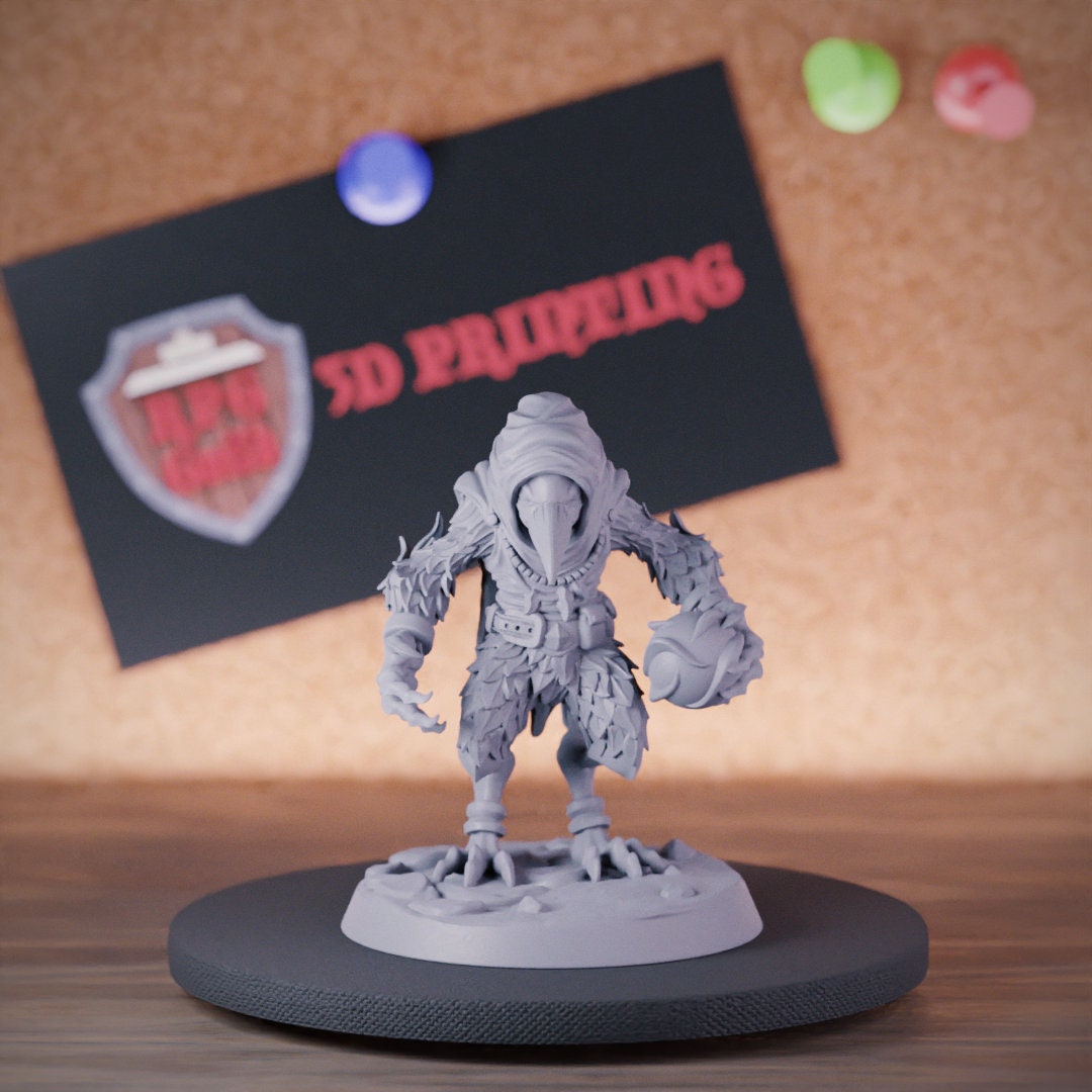Kenku Mage Wizard Miniature Sorcerer Dungeons and Dragons Mini RPG ...