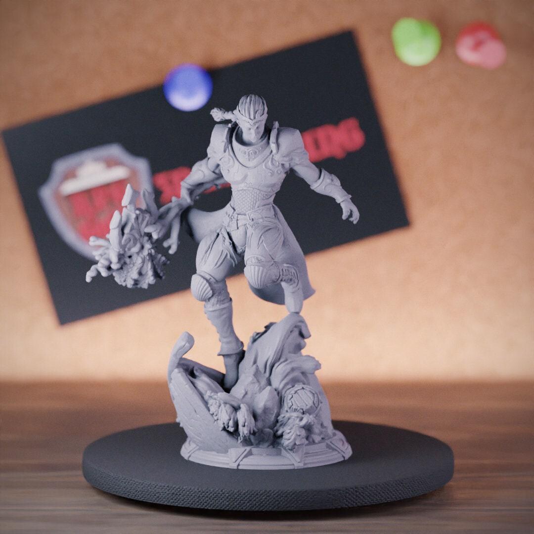 Nature Cleric With Hammer Miniature | 28mm 32mm 38mm 75mm | Resin 3D ...