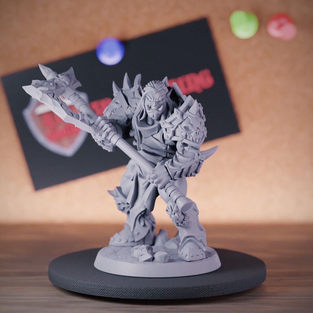 Orc Warrior Miniature Frostmetal Tribe Dungeons and Dragons Mini RPG ...